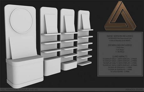 Second Life Marketplace - PARADOX STUDIO - FULL PERM T6 DISPLAY SHELVES ...